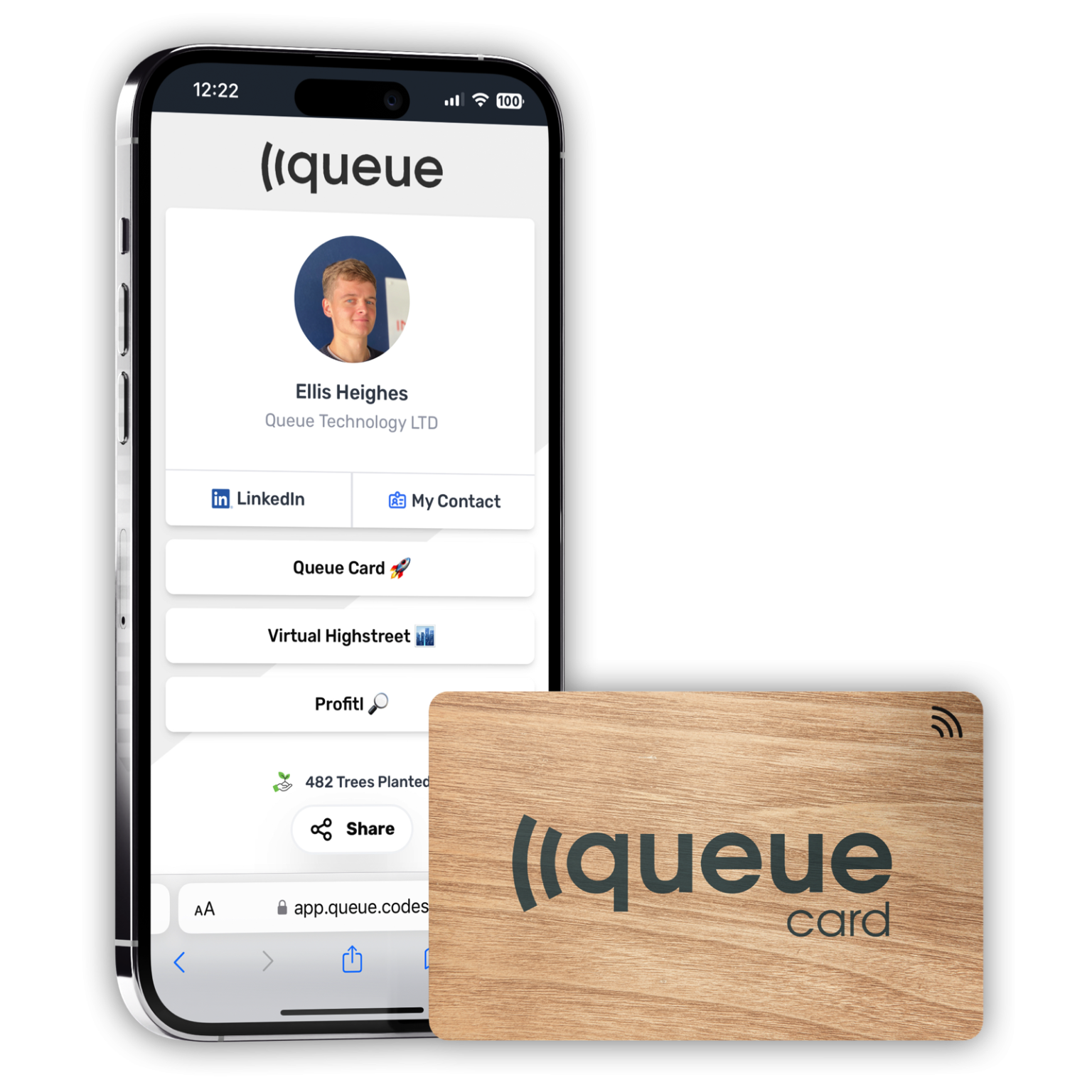 Digital NFC Business Cards - Queue Card